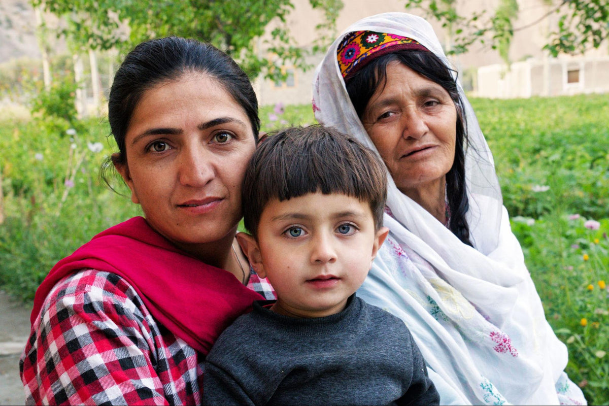 Three Generations of a Wakhi Family, Chipursan Valley, Hunza, Pakistan ...